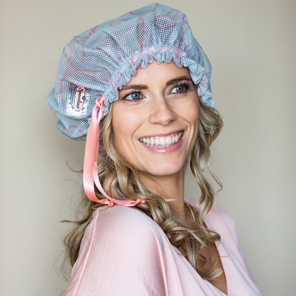 Rose Gold Spoolies® Hair Curlers in Bonnet Bag